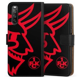 DeinDesign Handyhülle Offizielles Lizenzprodukt 1.FCK Dauerkarte, Sony Xperia 10 IV Hülle Handy Flip Case Wallet Cover Handytasche Leder, schwarz