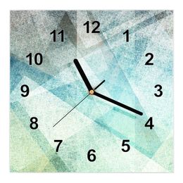 Primedeco Wanduhr Glasuhr Wanduhr Wandkunst Größe 30 x 30 cm mit Motiv Geometrische Formen, Ziffernblatt: Modern