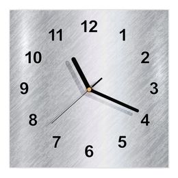 Primedeco Wanduhr Glasuhr Wanduhr Wandkunst Größe 30 x 30 cm mit Motiv Reines Metall, Ziffernblatt: Modern