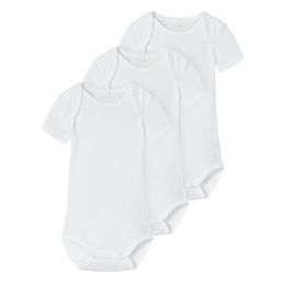 name it - Kurzarm-Body NBNBODY 3er-Pack in bright white, Gr.62