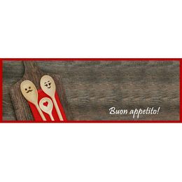 MD-Entree Md Entree Cook&Wash Eingangsmatte - Teppichmatte - Küchenteppich: 50x150 cm, happy wooden spoons