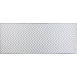 Beliani Teppich Läufer Grau u. Weiß 80 x 200 cm Rechteckig mit Zickzack Muster Modern für Flur Küche Schlafzimmer - Grau