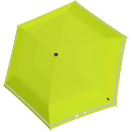 Knirps® Taschenregenschirm Rookie manual, lime reflective, für Kinder; mit umlaufendem, reflektierendem Band, grün