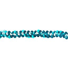 buttinette Elastik-Paillettenband, türkis, Breite: 10 mm, Länge: 3 m