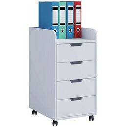 Vcm my office Konal Maxi Rollcontainer weiß 4 Auszüge 40,0 x 50,0 x 74,0 cm