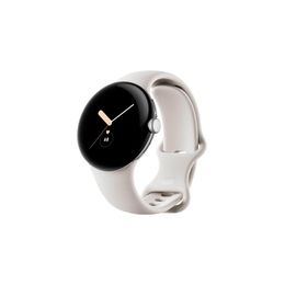 Google Pixel Watch - Polished Silver with Chalk Band