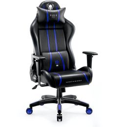 X-One 2.0 Gaming Stuhl Computerstuhl ergonomischer Bürostuhl Gamer Chair Schreibtischstuhl Schwarz-Blau - Normal Size - Diablo