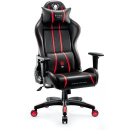 X-One 2.0 Gaming Stuhl Computerstuhl ergonomischer Bürostuhl Gamer Chair Schreibtischstuhl Schwarz-Rot - King Size - Diablo