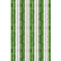 Flauschvorhang 90x220 ( Grün-Weiß ), perfekter Insekten- und Sichtschutz für Ihre Balkon- und Terrassentür, viele Farben - Unistreifen grün - weiß