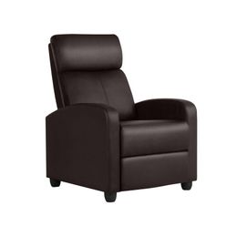 Relaxsessel Liegesessel mit Verstellbarer Beinablage Fernsehsessel Ruhesessel tv Sessel 160° neigbar, Braun - Yaheetech