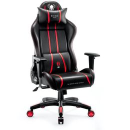 Diablo - X-One 2.0 Gaming Stuhl Computerstuhl ergonomischer Bürostuhl Gamer Chair Schreibtischstuhl Schwarz-Rot - Normal Size