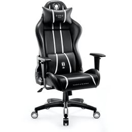 X-One 2.0 Gaming Stuhl Computerstuhl ergonomischer Bürostuhl Gamer Chair Schreibtischstuhl Schwarz-Weiß - King Size - Diablo