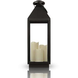 Bestgoodies - Laterne ( 60x19x19cm mit Timer ) Windlicht Indoor Dekolampe mit flackernden LED-Kerzen, Batteriebetrieben, Innenbereich - mit