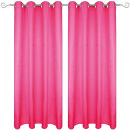Bestgoodies - Gardine mit Ösen 140x245 cm ( Breite x Länge ) in Pink, blickdichter Vorhang, Ösenvorhang in vielen Variationen - Pink