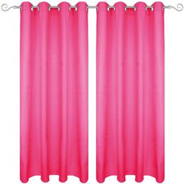 Bestgoodies - Gardine mit Ösen 140x225 cm ( Breite x Länge ) in Pink, blickdichter Vorhang, Ösenvorhang in vielen Variationen - Pink