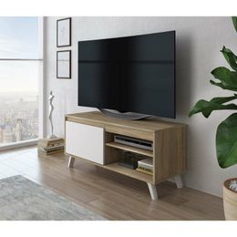 Furnix - TV-Schrank darsi Lowboard tv Kommode Fernsehschrank klassisch 100 cm Weiß Sonoma