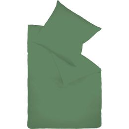 Mako-Satin-Bettwäsche colours jagdgrün 7060 Größe 135 x 200 cm + 80 x 80 cm Kissenbezug - Fleuresse