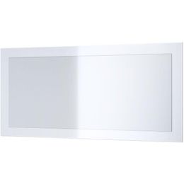 Wandspiegel Rechteckiger Spiegel Lima V1 89 cm für Flur Garderobe Wohnzimmer - Weiß Hochglanz - Weiß Hochglanz - Vladon