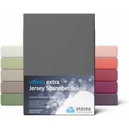 Etérea - Extra Jersey Spannbettlaken Anthrazit 180x200 - 200x220 cm - Anthrazit
