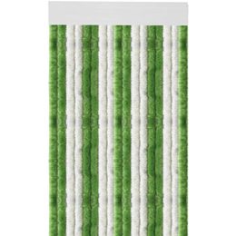 Arsvita - Flauschvorhang 80x185 cm in Unistreifen grün - weiß, perfekter Insekten- und Sichtschutz für Ihre Balkon- und Terrassentür, viele Farben