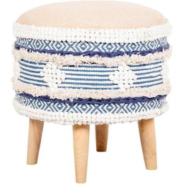 PRIVATEFLOOR Runder Pouf Hocker - Boho Bali Stil - Josephine