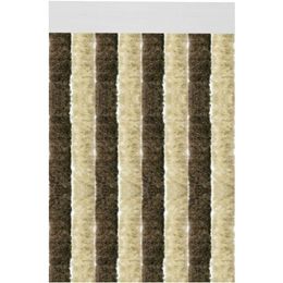 Arsvita - Flauschvorhang 80x220 cm in Unistreifen beige - braun, perfekter Insekten- und Sichtschutz für Ihre Balkon- und Terrassentür, viele Farben