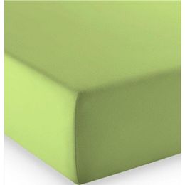 Fleuresse - Mako-Jersey-Spannlaken comfort Farbe apfelgrün 7041 180x200 cm