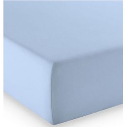 Mako-Jersey-Spannlaken comfort Farbe bleu 6056 180 x 200 - 190 x 220 cm - Fleuresse