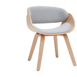 Miliboo Design-Stuhl hellgrau und helles Holz BENT - Hellgrau