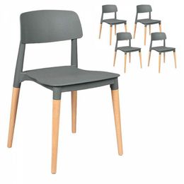 Compralo New - Set von 4 Stuhl Beine Holz Haus Pisa Polypropylen Holz Grau