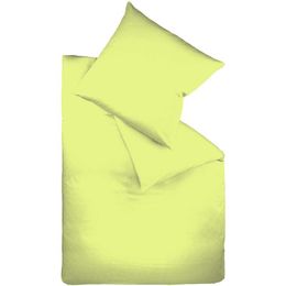 Mako-Satin-Bettwäsche colours apfelgrün 7041 Größe 135 x 200 cm + 80 x 80 cm Kissenbezug - Fleuresse