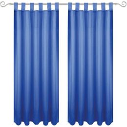 Gardine mit Schlaufen 140x225 cm ( Breite x Länge ) in Blau, blickdichter Vorhang, Schlaufenvorhang in vielen Variationen - Blau
