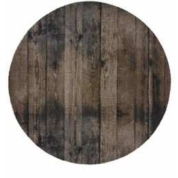 MD-Entree Md Entree Universal Eingangsmatte - Teppichmatte - Küchenteppich: wood brown, ø 100 cm