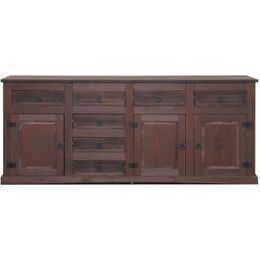 ebuy24 New Mexico Sideboard mit 7 Schubladen und 3 Türen Breite 200 cm, Höhe 84 cm kolonial gebeitzt/wachs.