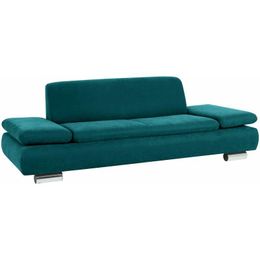 58 aufm Kessel Sofa 2,5-Sitzer Kaye Bezug Veloursstoff Metallfuß verchromt / petrol 23134