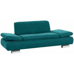 58 aufm Kessel Sofa 2-Sitzer Kaye Bezug Veloursstoff Metallfuß verchromt / petrol 23126