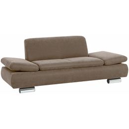 58 aufm Kessel Sofa 2-Sitzer Kaye Bezug Veloursstoff Metallfuß verchromt / sahara 23128