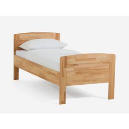 Massivholz Einzelbett Komfortbett Seniorenbett 430.00, Kernbuche geölt Größe 90x200 cm - Dico