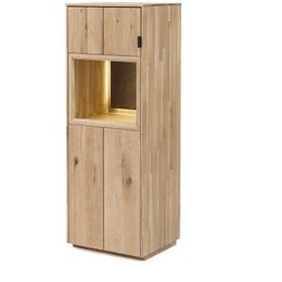 58 aufm Kessel Vitrine Massivholz Idalia 50x140x42 Standvitrine Wildeiche Bianco geölt/Granit 20030