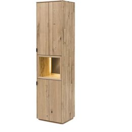 58 aufm Kessel Standvitrine Massivholz Idalia 50x203x42 Vitrine Wildeiche Bianco geölt/Granit 20033