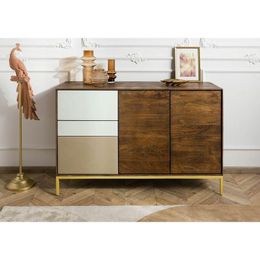 Massivmöbel24 Kommode Mango 134x45x85 braun geölt chicago 107 - braun