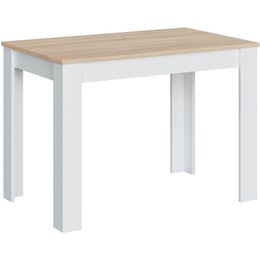 Festtisch Silo Farbe Eiche/Weiß, Küchentisch, 109 cm (b) 67 cm (t) 78 cm (h) - Weiß