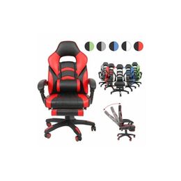 Mucola Gaming Stuhl Bürostuhl Racing Stuhl Chefsessel - Schreibtischstuhl Drehstuhl mit Schalensitz und Sportsitz - PC Stuhl Schwarz/Blau