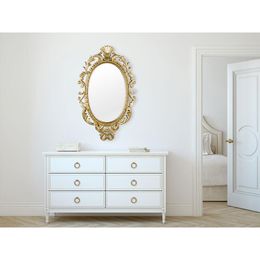 Mirrors and More - Ovaler Wandspiegel trixi mit Barockrahmen in Gold 73cm groß