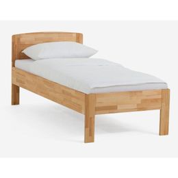 Massivholz Einzelbett Komfortbett Seniorenbett 430.03, Kernbuche geölt Größe 90x200 cm - Dico