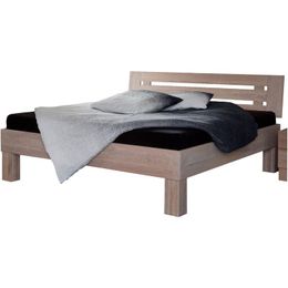 Massivholz Bettrahmen Premium Mailand Buche Komforthöhe mit Kopfteil 200x210 cm - Bed Box
