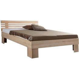 Massivholz Bettrahmen Premium Paris Buche Komforthöhe mit Kopfteil 100x200 cm - Bed Box