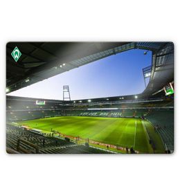 Glasbild modern Fußball Verein Werder Bremen Fans Weserstadion 60x40cm Glas Wandposter - grün