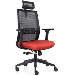 Vivol - Bürostuhl Napoli Deluxe 4D - ergonomisch - Rot - Rot