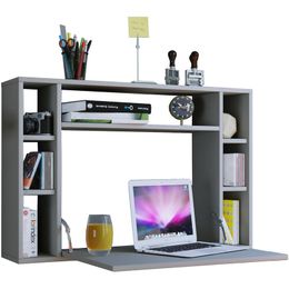 ebuy24 - Wandila Schreibtisch , Laptop-Schreibtisch Wand-Schreibtisch und 7 Fächer Grau.